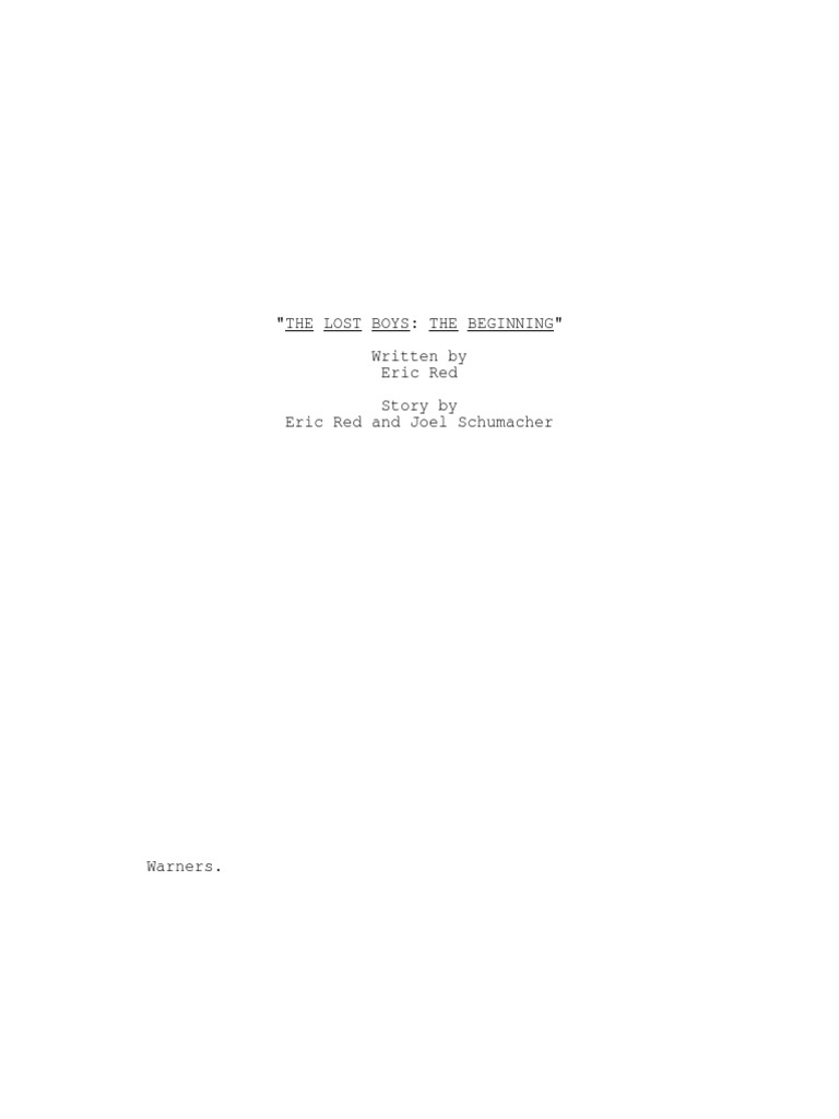 Lost Boys: The Beginning | PDF | Ships | Nature