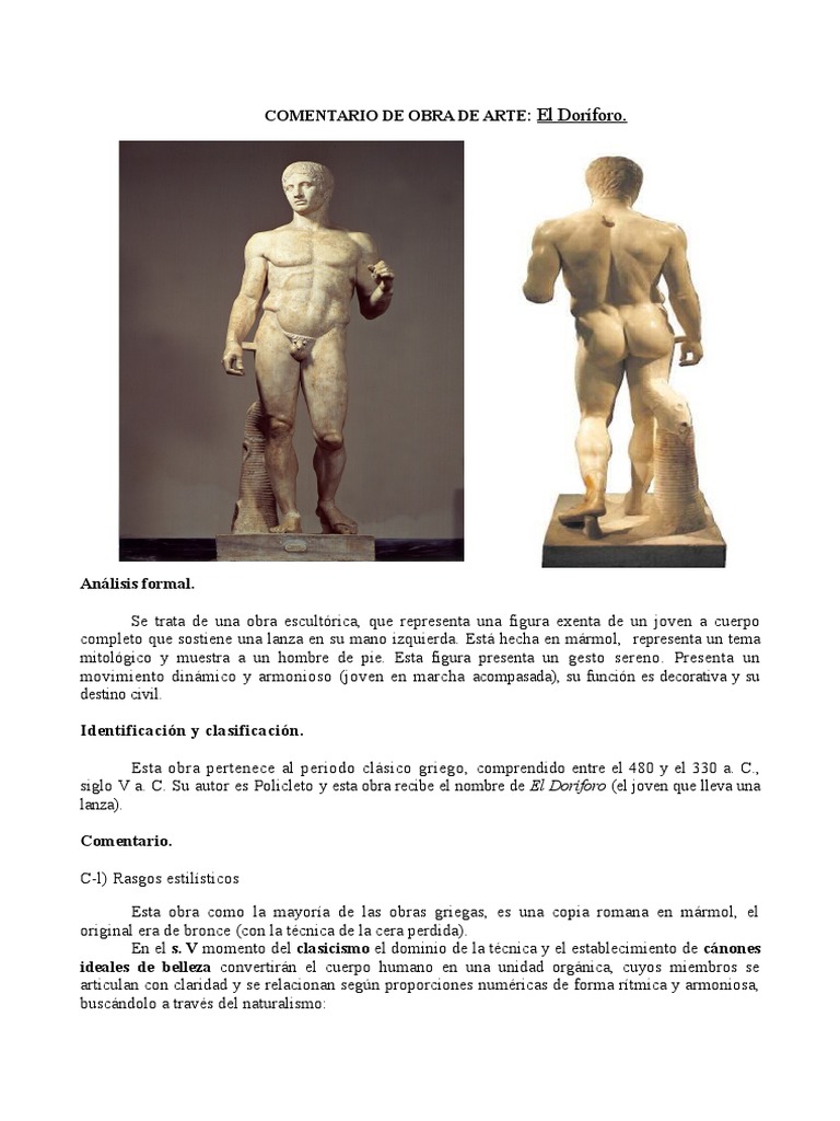 Análisis de El Doríforo de Policleto | PDF | Escultura | Artes (general)