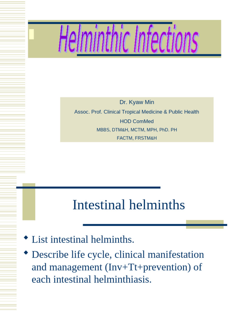 Intestinal Helminths and Filariasis Overview | PDF | Clinical Medicine ...