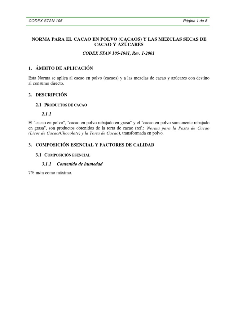 Cacao Codex | PDF | Sólidos de cacao | Chocolate