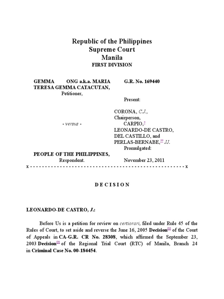 Republic of The Philippines Supreme Court Manila | PDF | Trademark ...