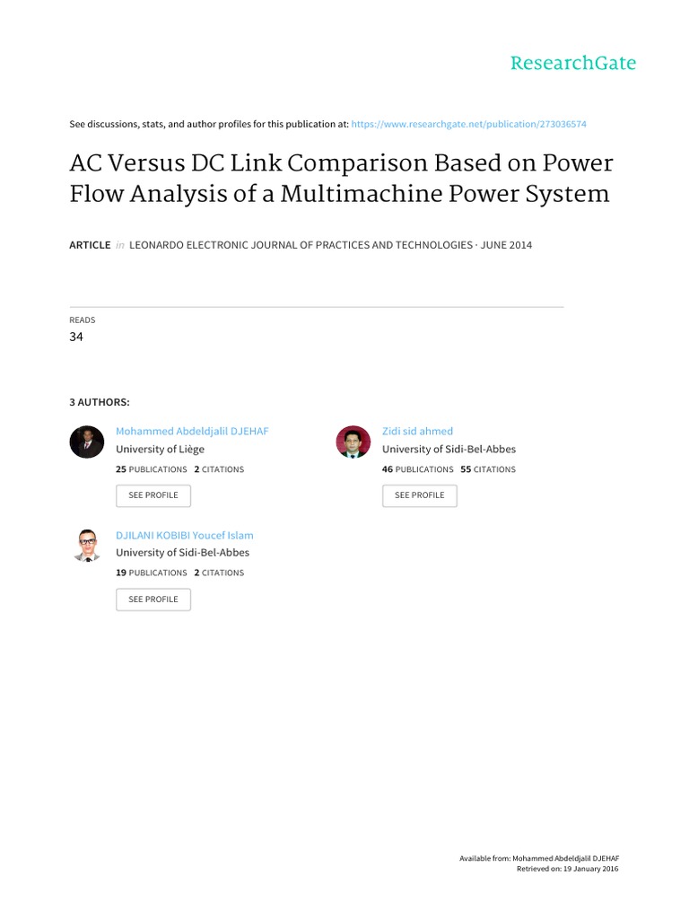 Solutions of Ac - DC Power Flow.-1 | PDF | High Voltage Direct Current ...