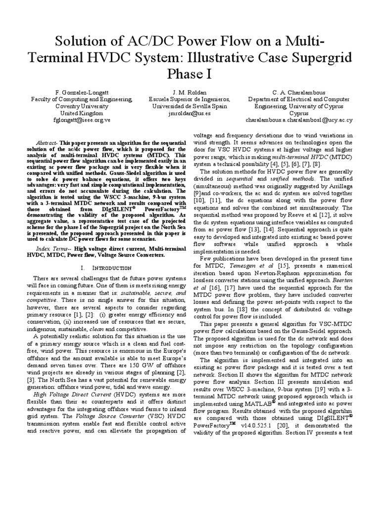 Solutions of Ac - DC Power Flow.-2 | PDF | High Voltage Direct Current ...