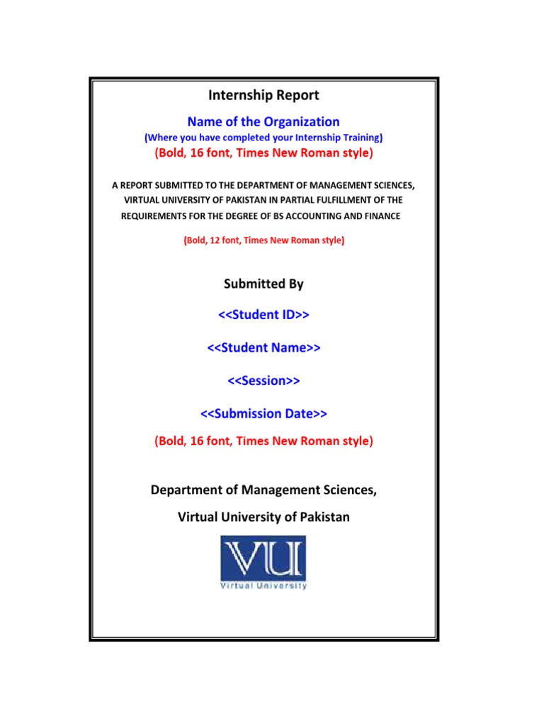 Internship Report Format PDF | PDF | Internship | Job Hunting