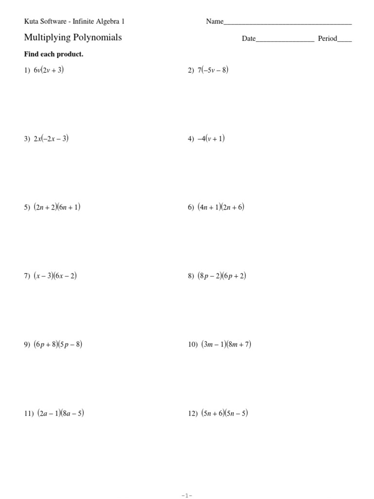 Multiplying Polynomials | PDF