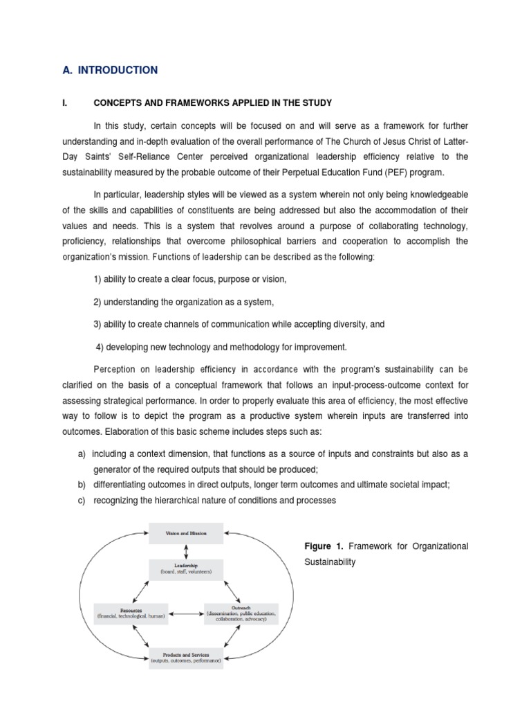 A. Introduction: I. Concepts and Frameworks Applied in The Study ...