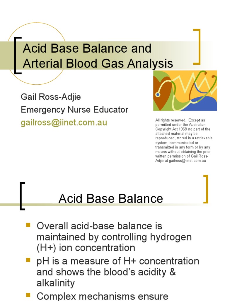 Acid Base Balance and Arterial Blood Gas Analysis | PDF | Physiology ...