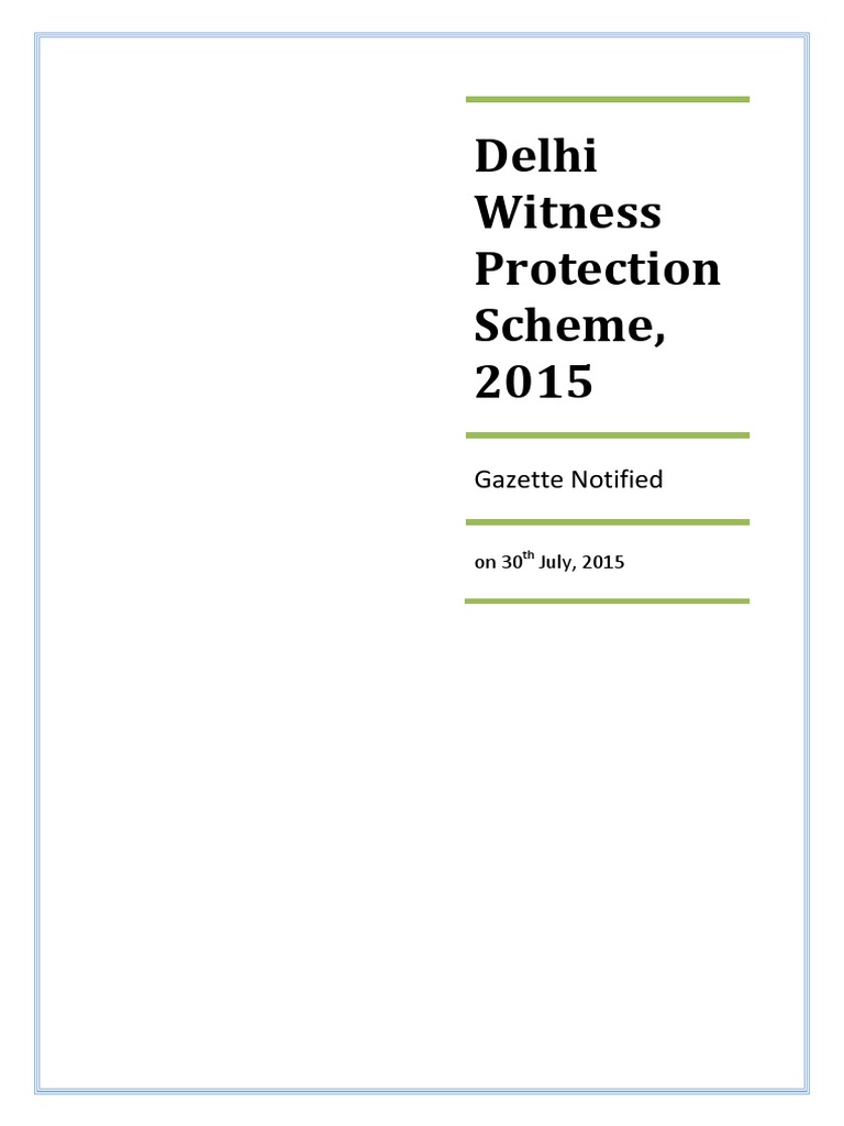 Witness Protection Scheme 2015 | PDF | Witness | Crime & Violence