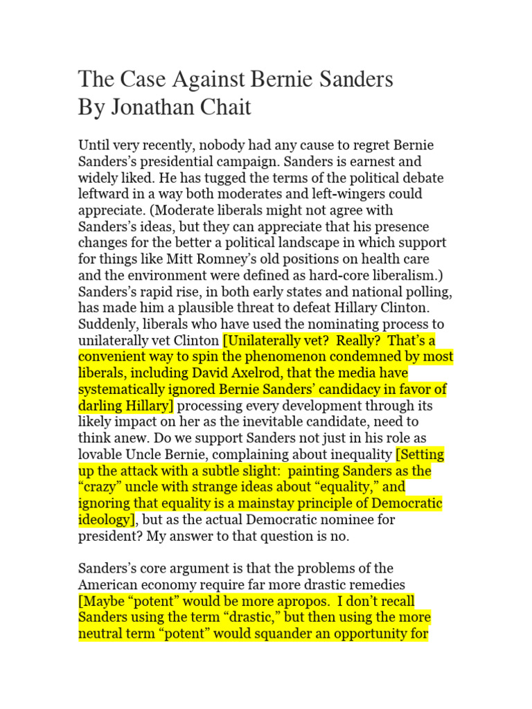 Anatomy of A Hit Piece | PDF | Bernie Sanders | Bernie Sanders ...