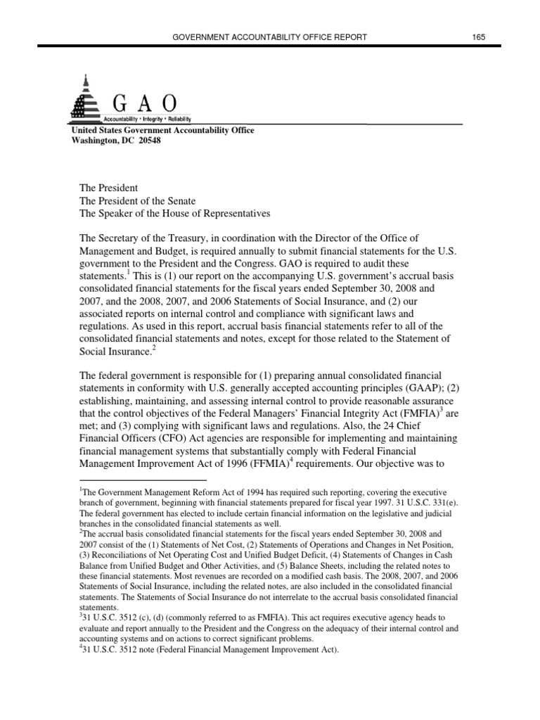 2008 GAO Audit Report | PDF | Chief Financial Officer | Government ...