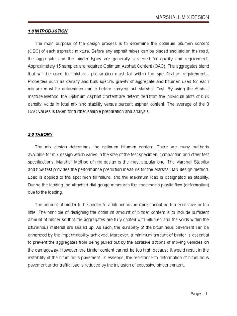 Asphalt Mix Design | Density | Road Surface