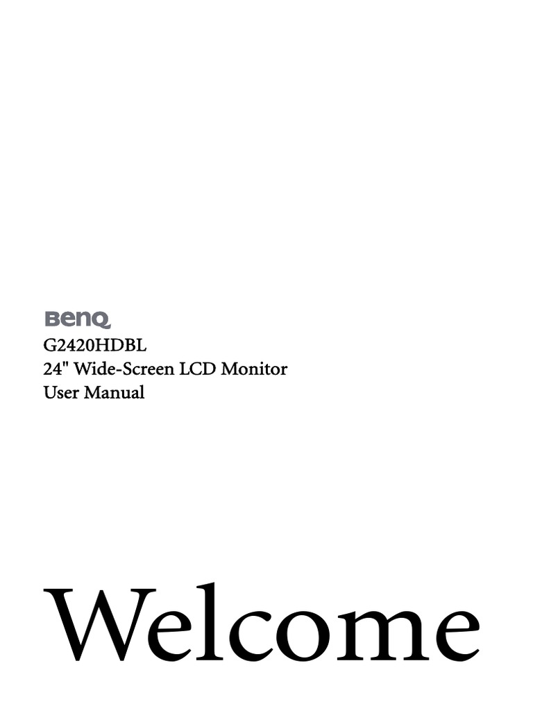 LCD Monitor Um User Manual 20091215 132056G2420HDBL en | PDF | Computer ...