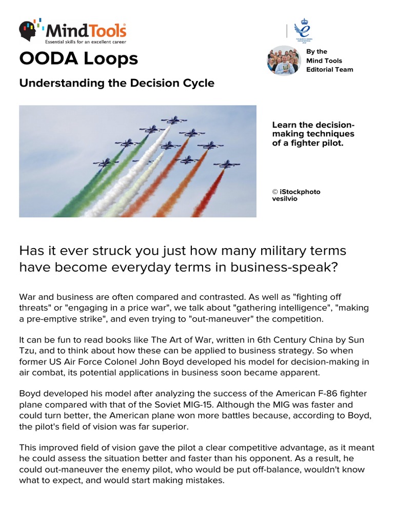 OODA Loops | PDF | Cognition | Cognitive Science