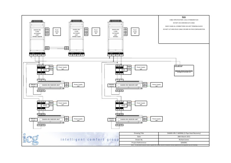 Daikin Reyq VRV Wiring Schematic | PDF | Manufactured Goods ...