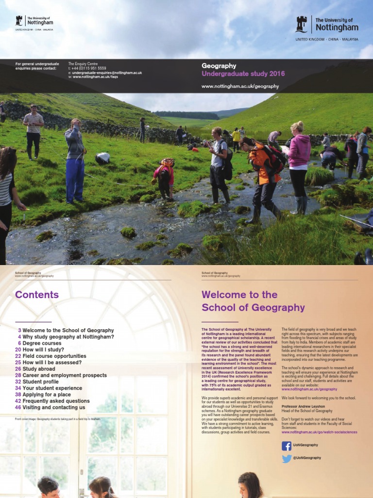 Geography: Undergraduate Study 2016 | PDF | Geography | Academic Degree