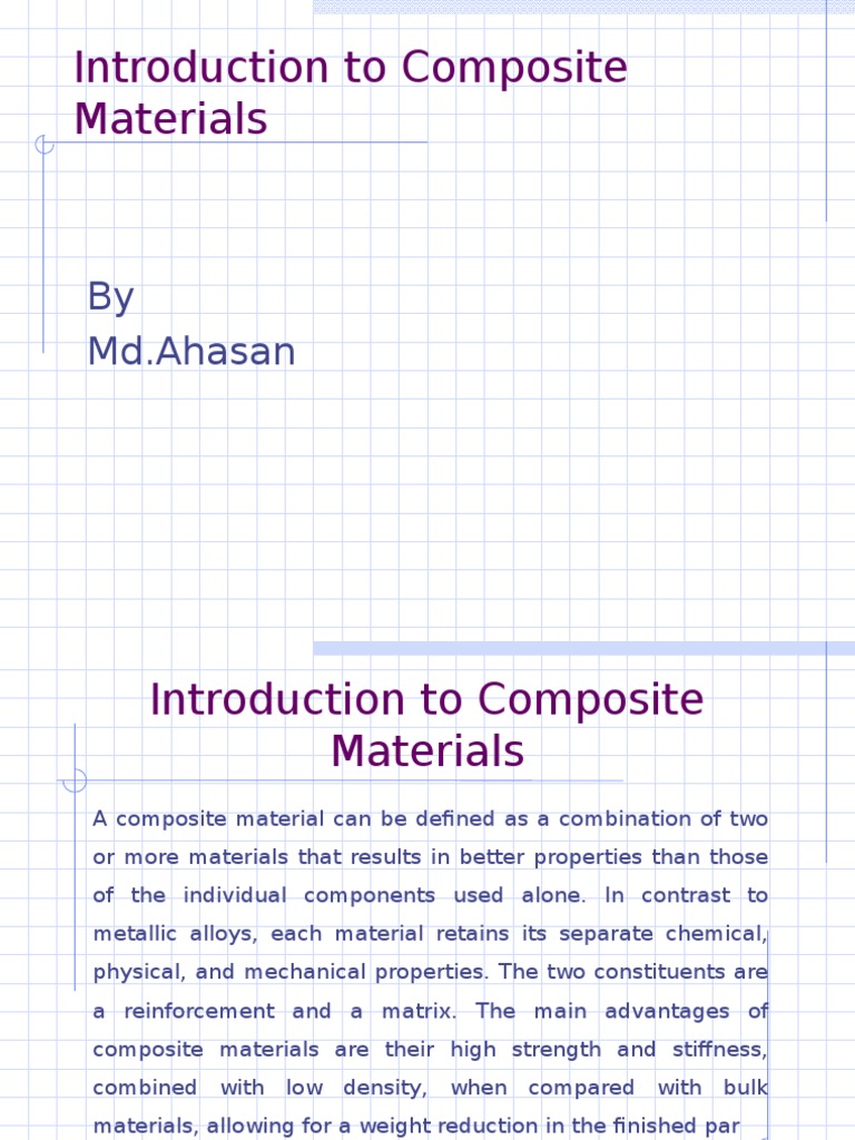 Introduction To Composite Materials: by MD - Ahasan | Download Free PDF ...