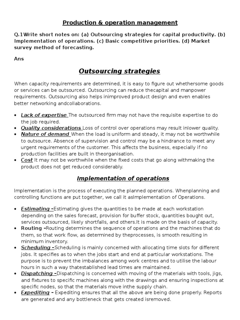 Production and Operations Management | PDF | Business Process ...