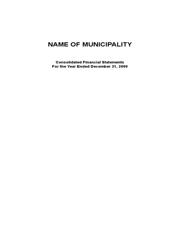 Name of Municipality: Consolidated Financial Statements For The Year ...
