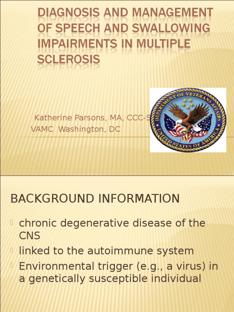 Speech Swallowing Impairment | PDF | Multiple Sclerosis | Larynx