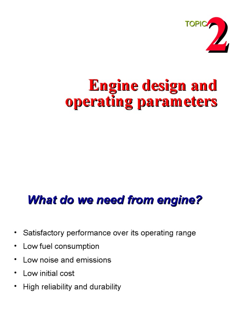 Engine Design and Operating Parameters | PDF | Internal Combustion ...