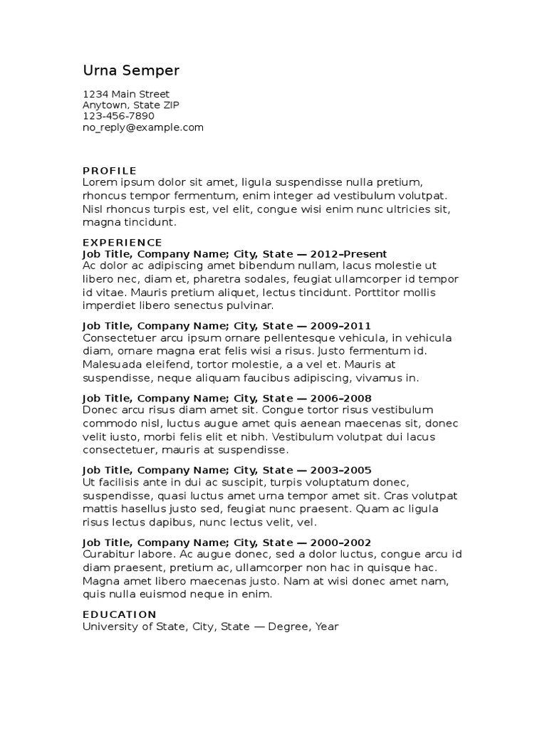 Urna Semper: 1234 Main Street Anytown, State ZIP 123-456-7890 | PDF | Business