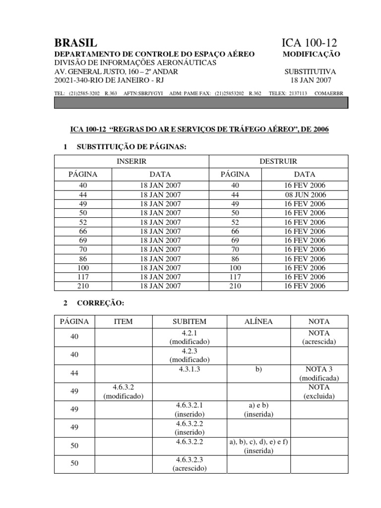 Ica 100-12 Modificação2 | PDF | Regras de voo por instrumentos ...