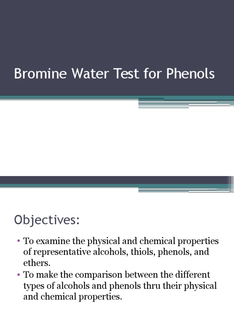 Bromine Water Test for Phenols | PDF | Organic Chemistry | Chemistry