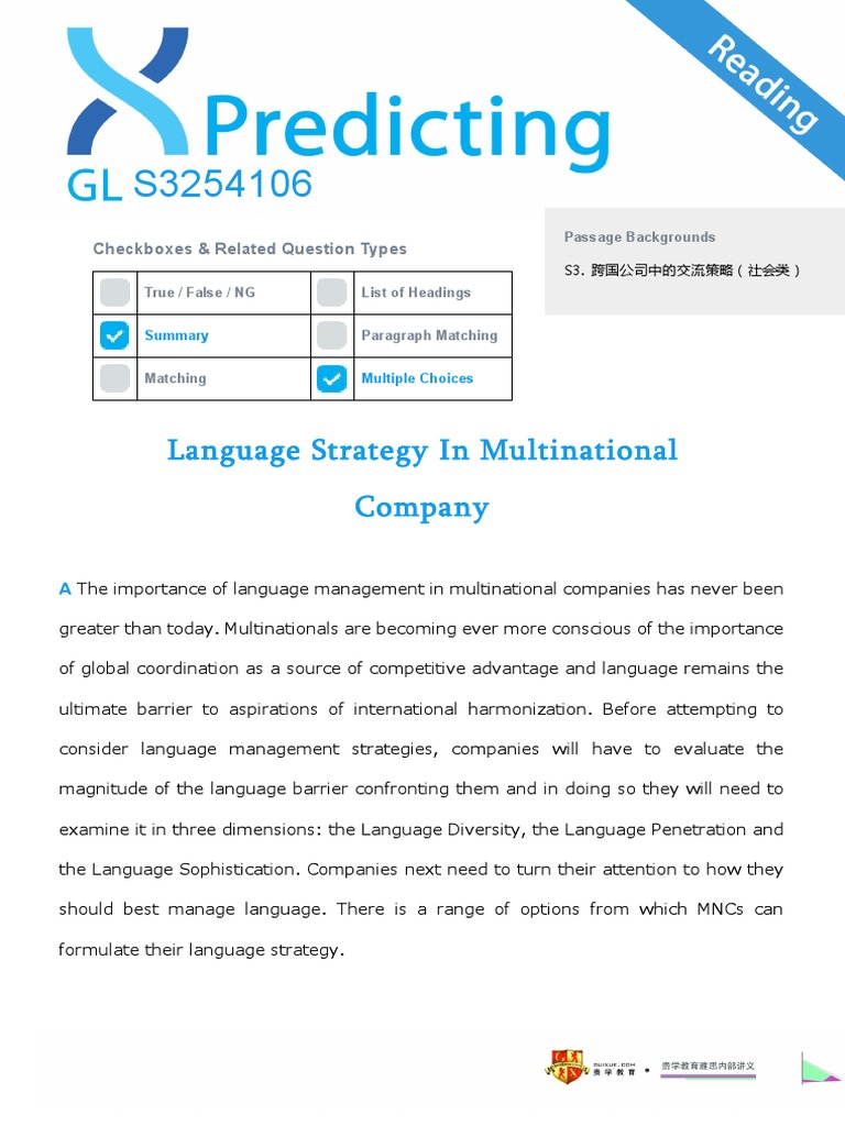 Language Strategy in Multinational Company: Checkboxes & Related ...