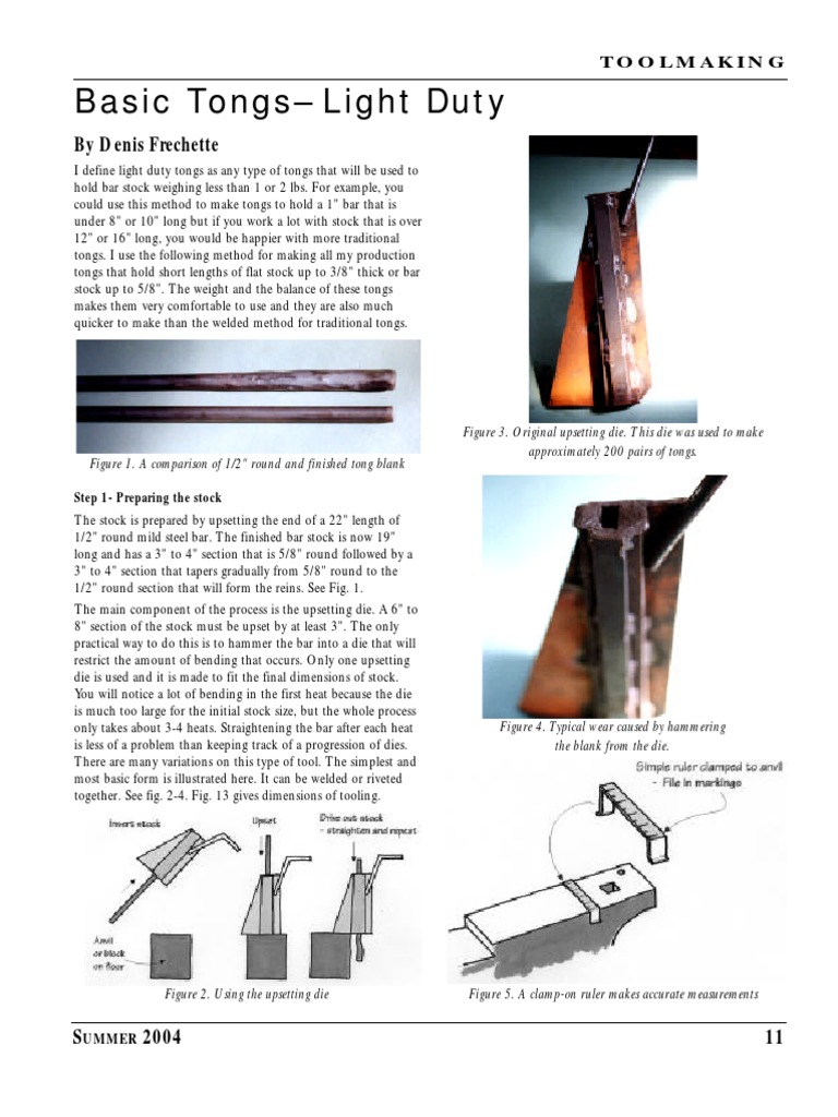 Basic Tongs - Light Duty: by Denis Frechette | PDF | Forging ...