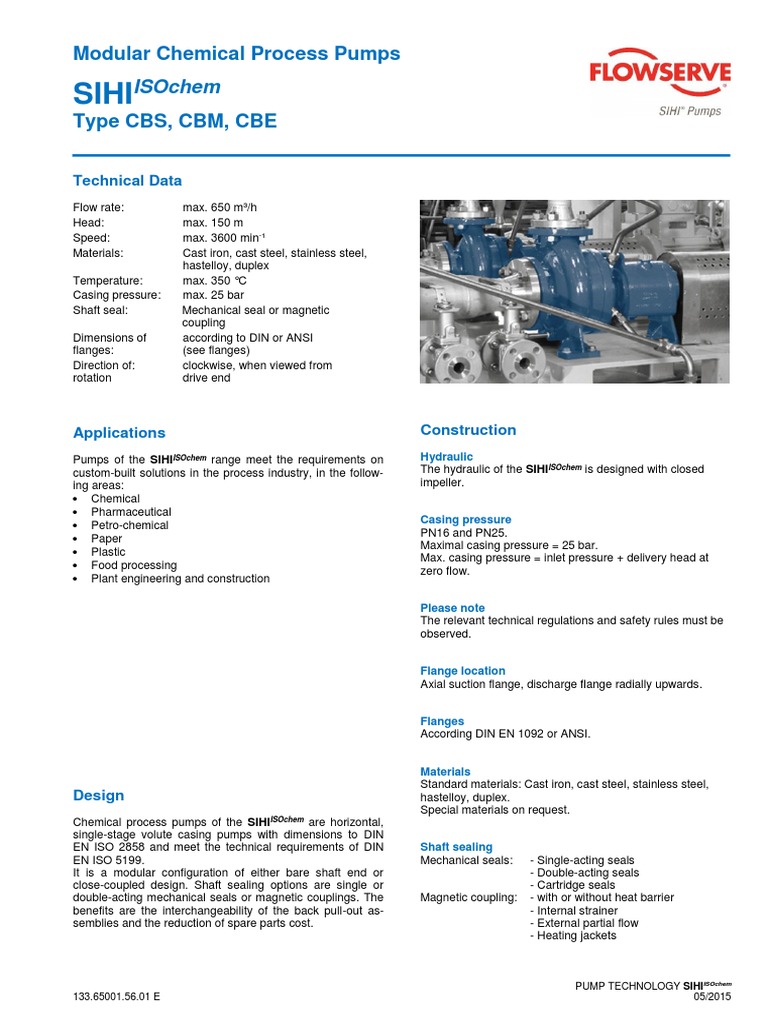 Isochem: Modular Chemical Process Pumps | PDF | Bearing (Mechanical) | Pump