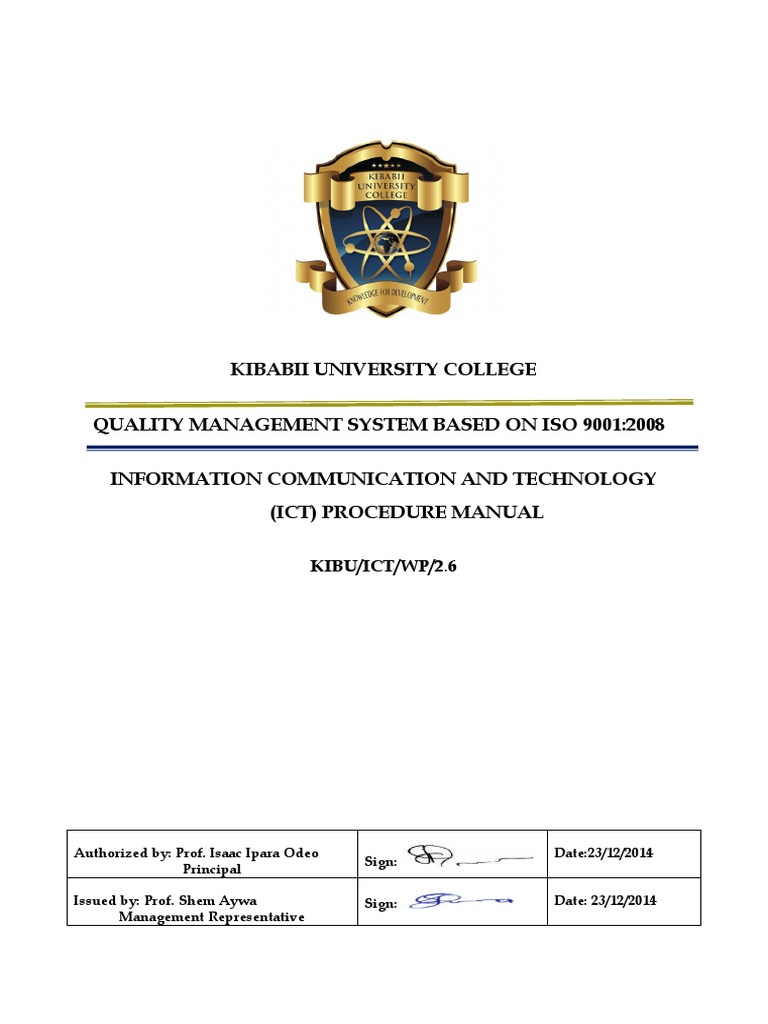 016 ICT Procedure Manual | Download Free PDF | Help Desk | Backup