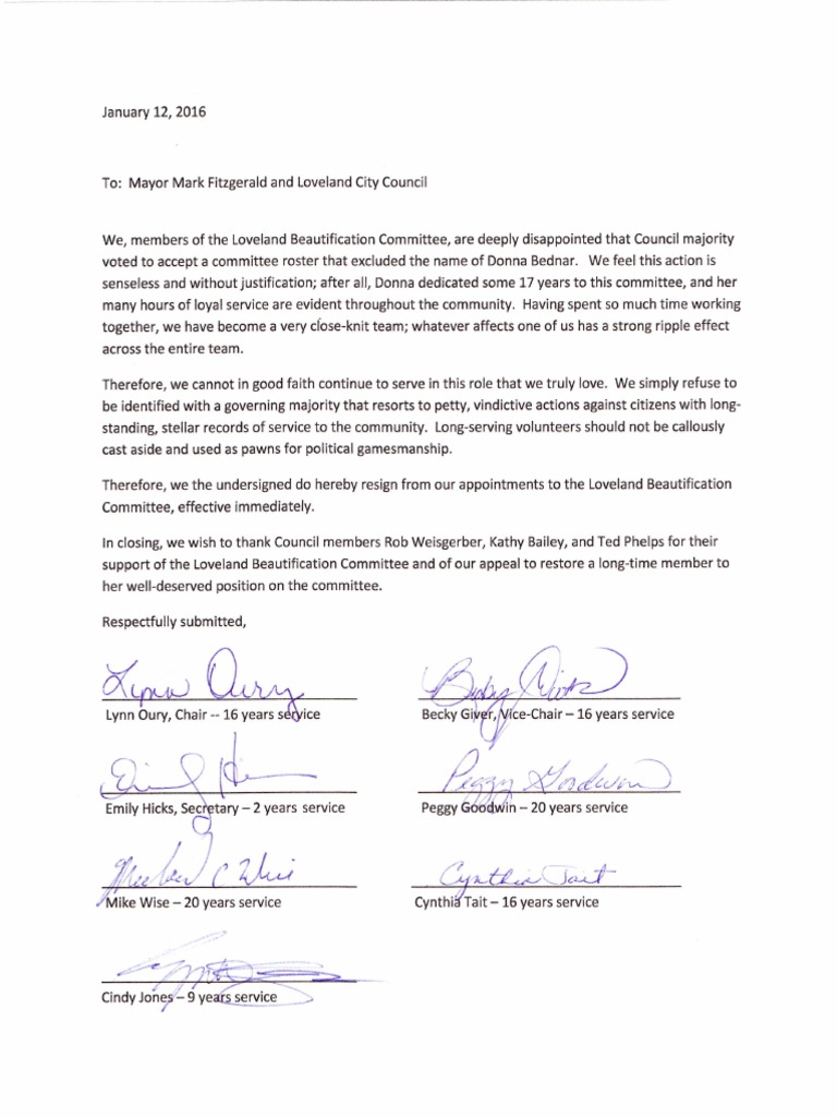 Committee Resignation Letter | PDF