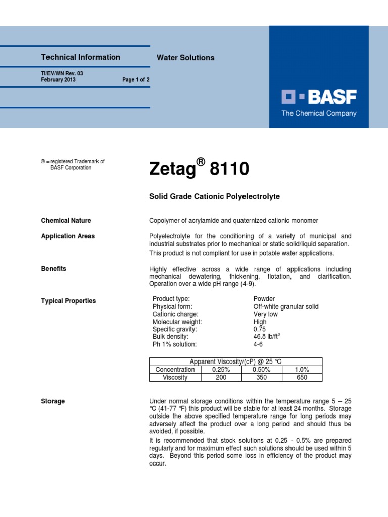 Zetag 8110 | PDF