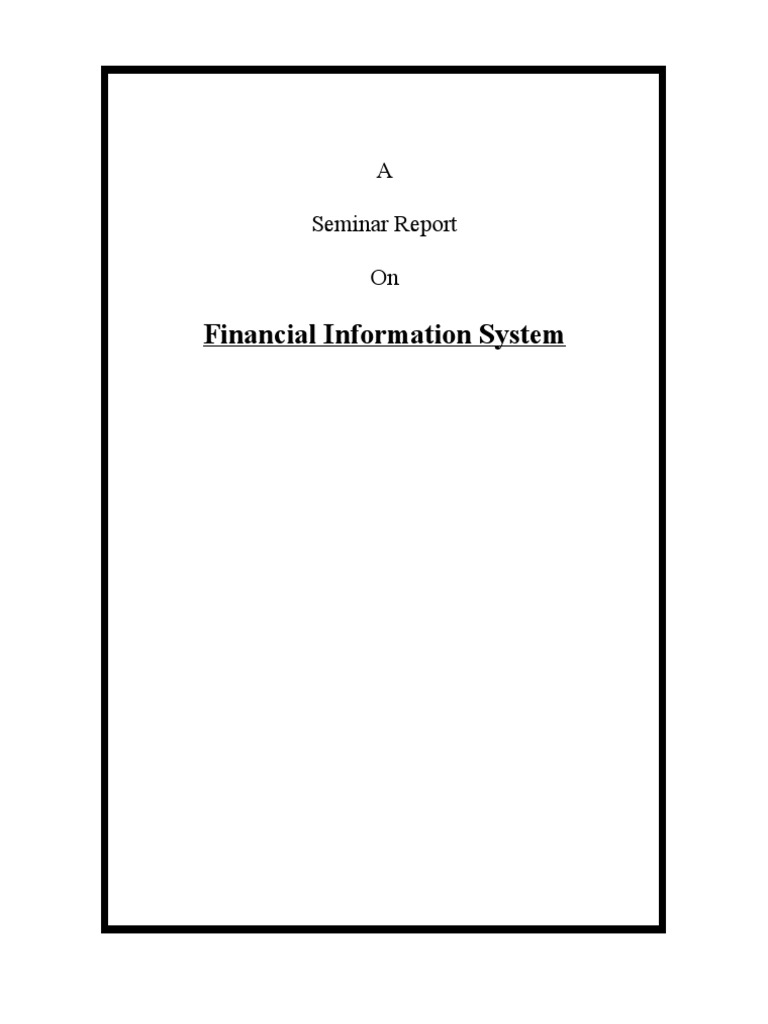 Financial Information System Overview Pdf Financial Statement