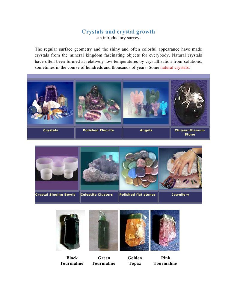 Crystals: Growth, Types, and Uses | PDF