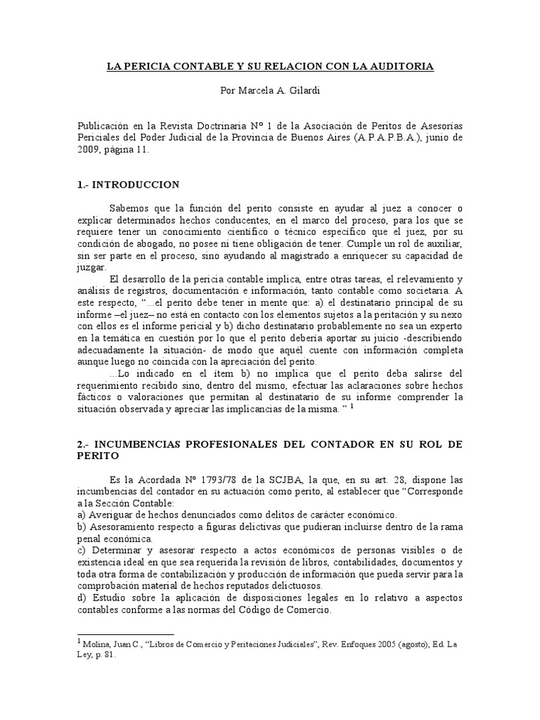 Pericia Contable vs Auditoría: Diferencias | PDF | Testigo experto ...