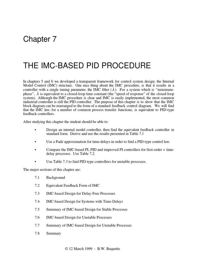 Imc Pid | PDF | Control Theory | Analysis