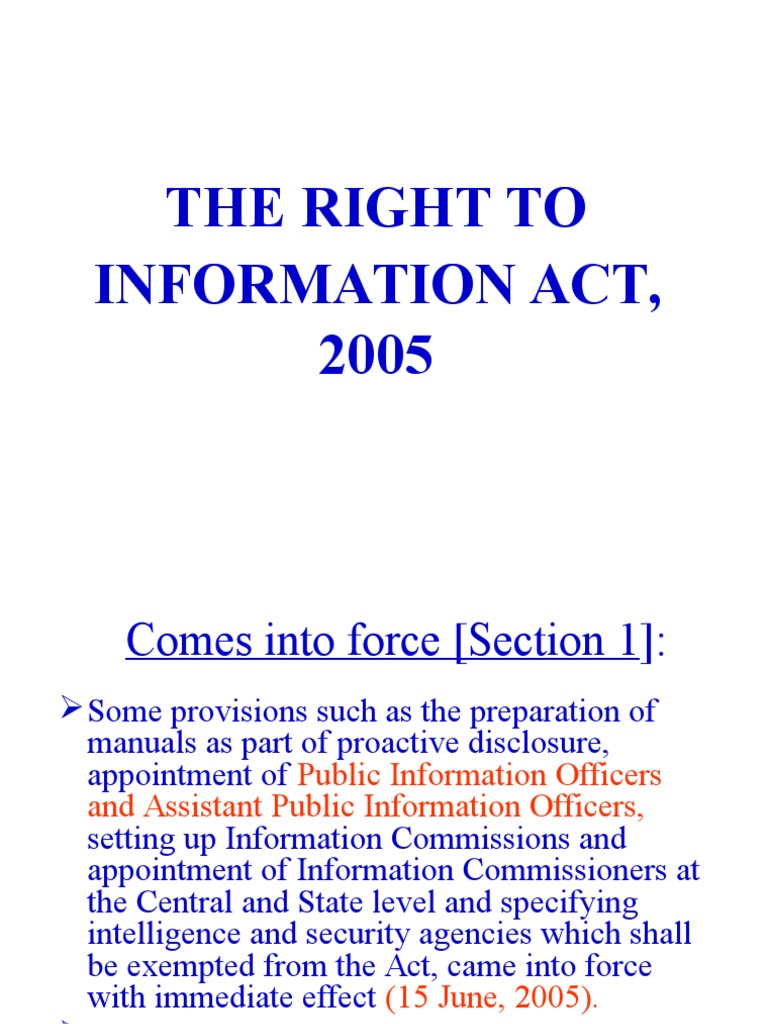 Rti Act 2005 | PDF | Government Of India | Justice