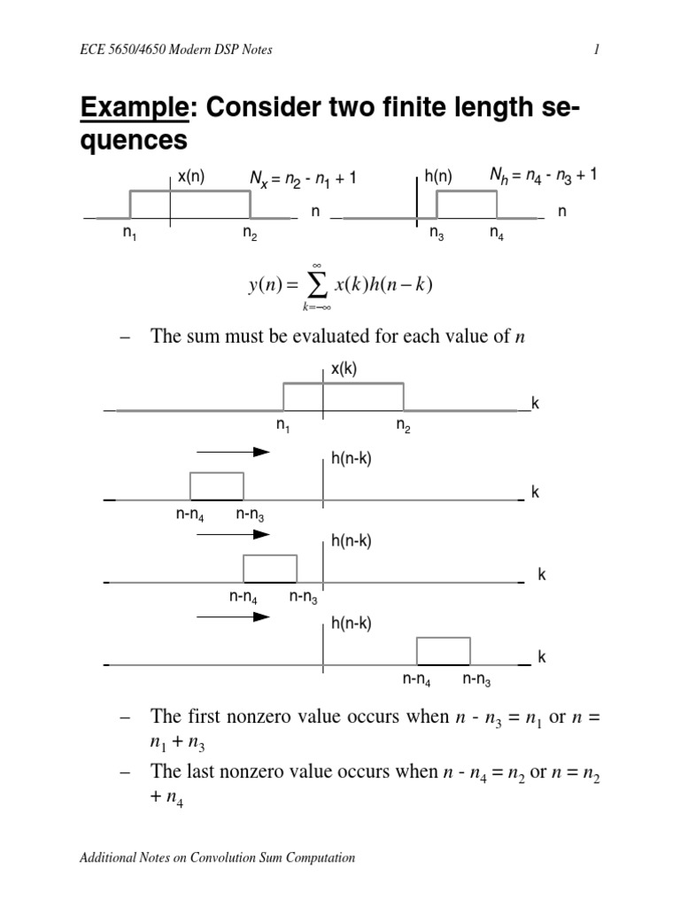 Convolution Sum Computation in DSP | PDF | Science & Mathematics