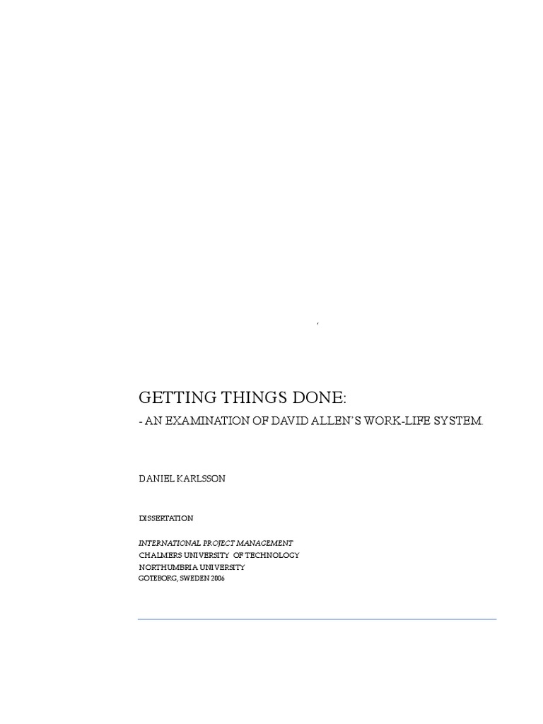 Gettign Things Done | PDF | Procrastination | Professional Skills