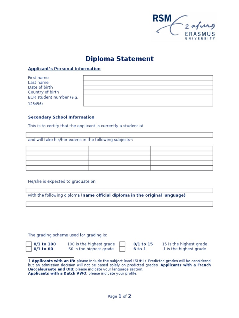 Diploma Statement | PDF