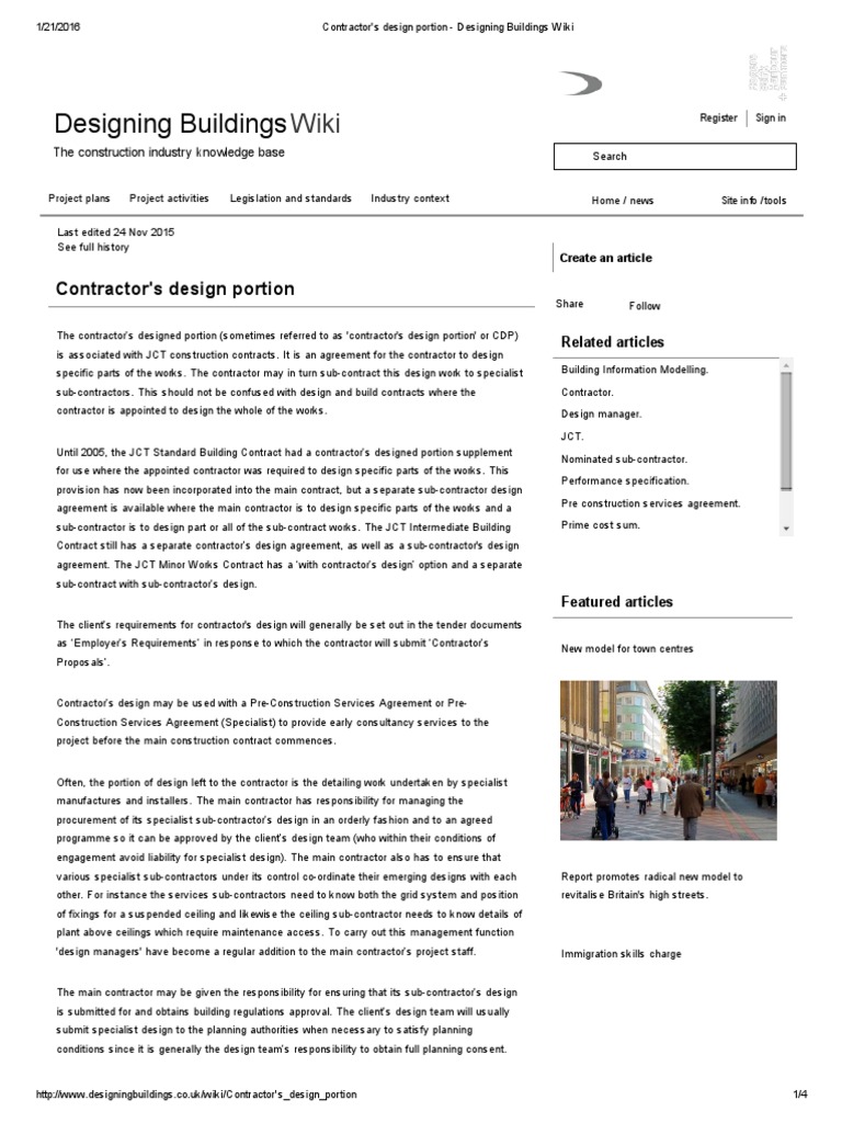 Contractor's Design Portion - Designing Buildings Wiki | PDF | Building ...