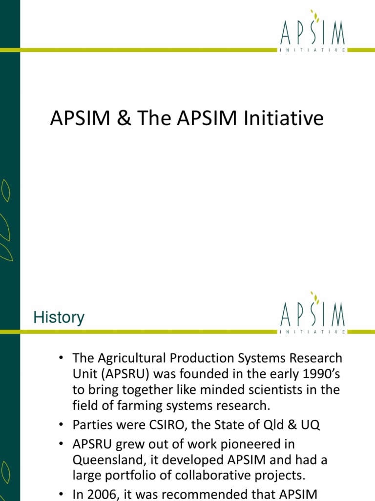 APSIM Overview | PDF | Crop Rotation | Artificial Intelligence