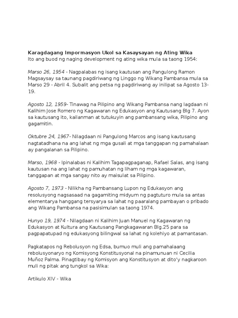 Kasaysayan NG Wika | PDF