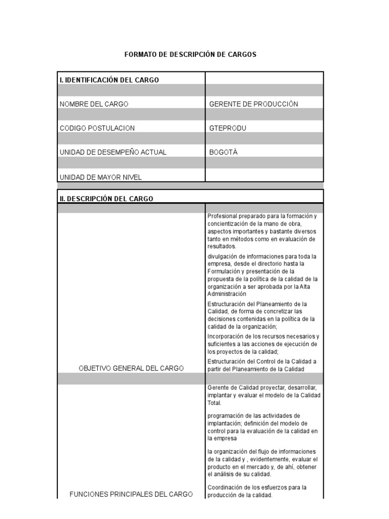 GERENTE DE PRODUCCIÒN