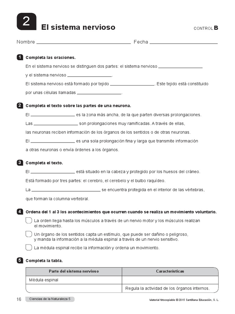 Tema 2 Santillana Naturales 5 Primaria