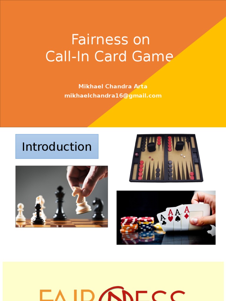 Fairness Analysis of Call-In Card Game | PDF