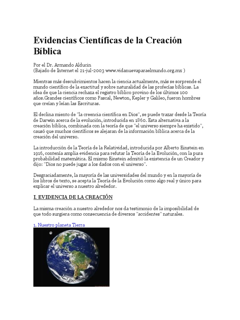 Evidencias Científicas de La Creación Bíblica | PDF