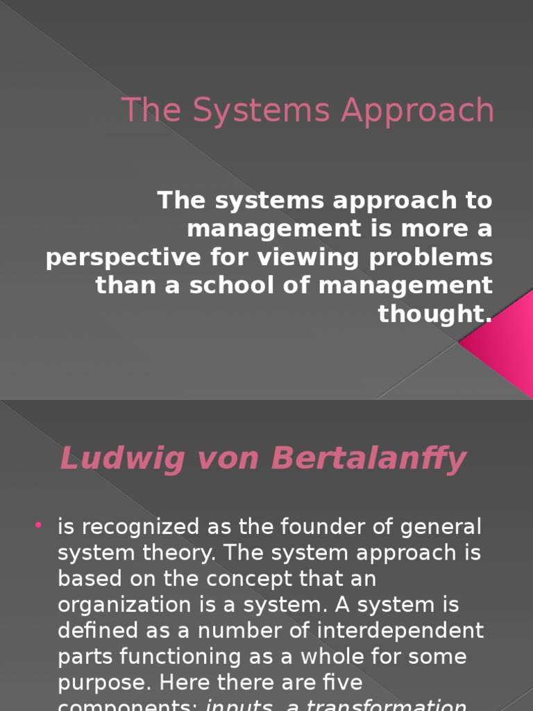 The Systems Approach | PDF | Systems Thinking | System
