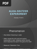 Lab Report Effect of The Surface Area On The Rate of Dissolution of An ...